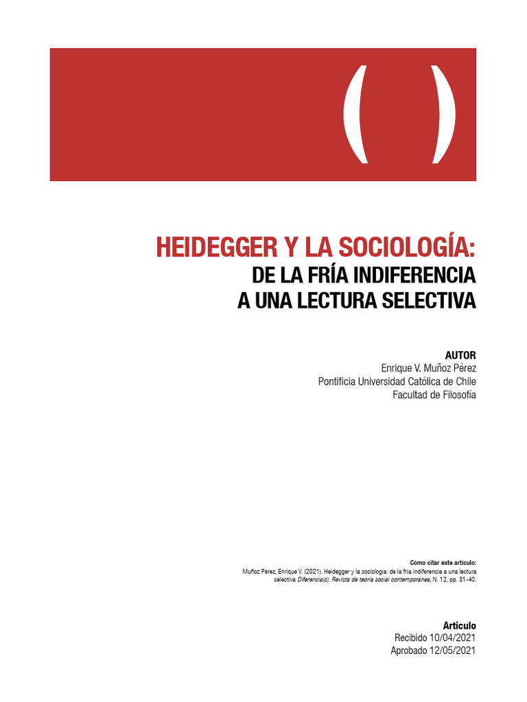 Heidegger y La Sociologia | PDF | Martin Heidegger | Sociología Heidegger y La Sociologia | PDF | Martin Heidegger | Sociología