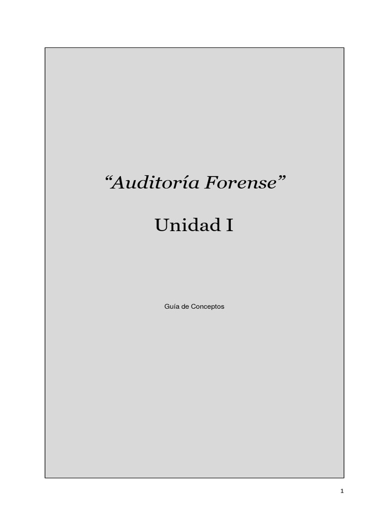 U1 Forense | Descargar gratis PDF | Informática forense | Auditoría