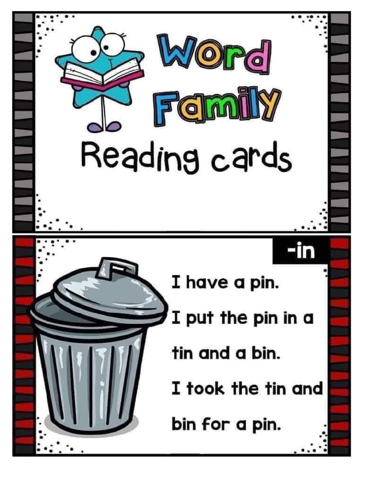 Word Family Reading Cards | PDF