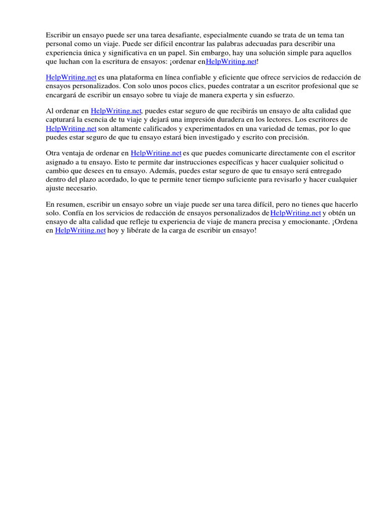 Cómo Escribir Un Ensayo Sobre Un Viaje | PDF | Ensayos | Escritores