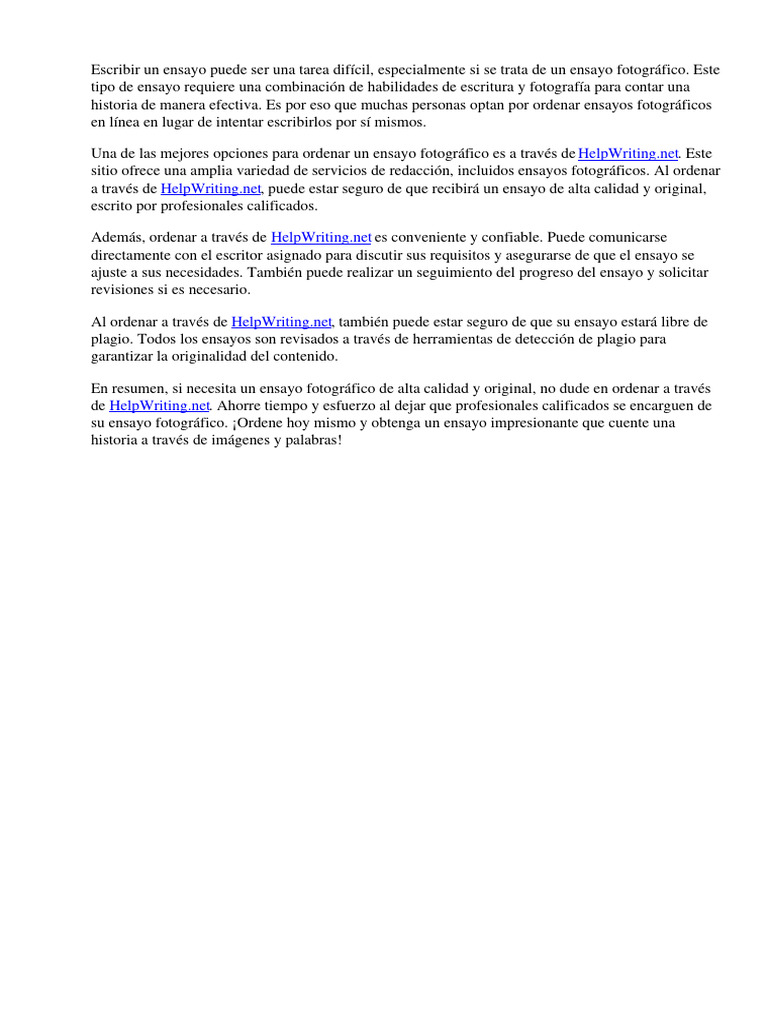 Ejemplo de Un Ensayo Fotográfico | PDF | Ensayos | Las artes