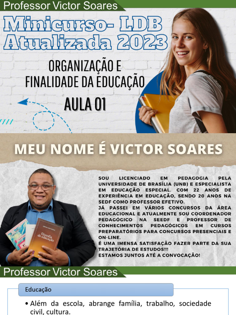01 - LDB - 2023 - Aula 01 | PDF | Pedagogia | Ensino