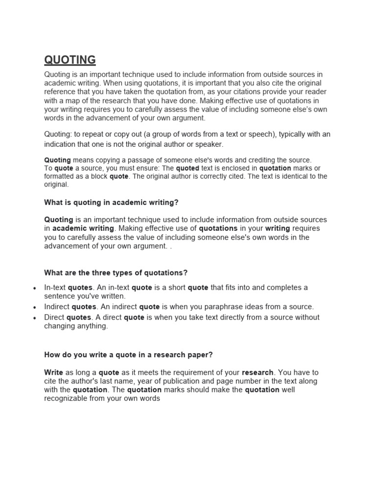 4a. Quoting, Paraphrasing, Plagiarism | PDF | Plagiarism | Citation