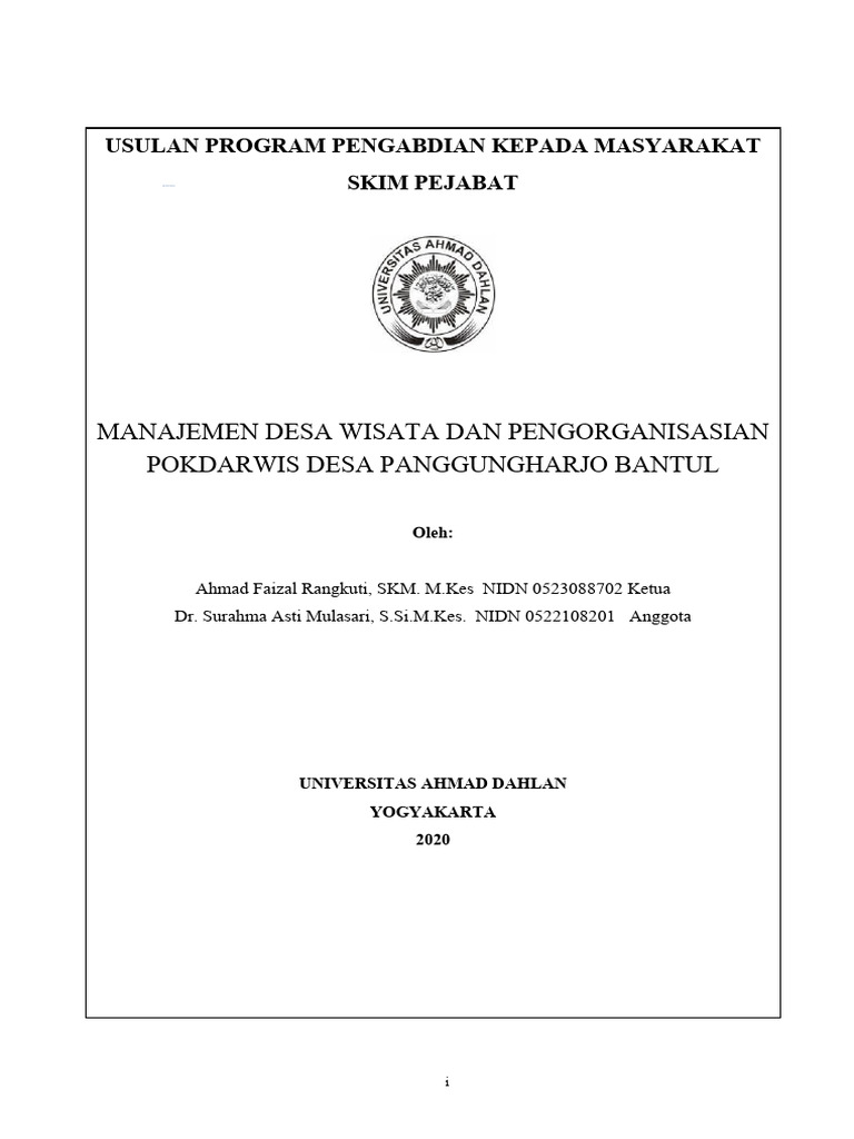 Proposal Skim Pejabat Pak Faizal 2020 | PDF