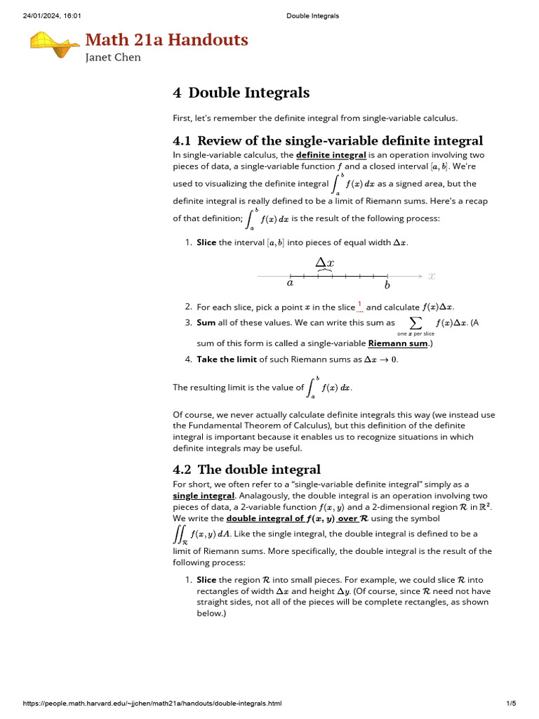 Double Integrals | PDF | Integral | Applied Mathematics