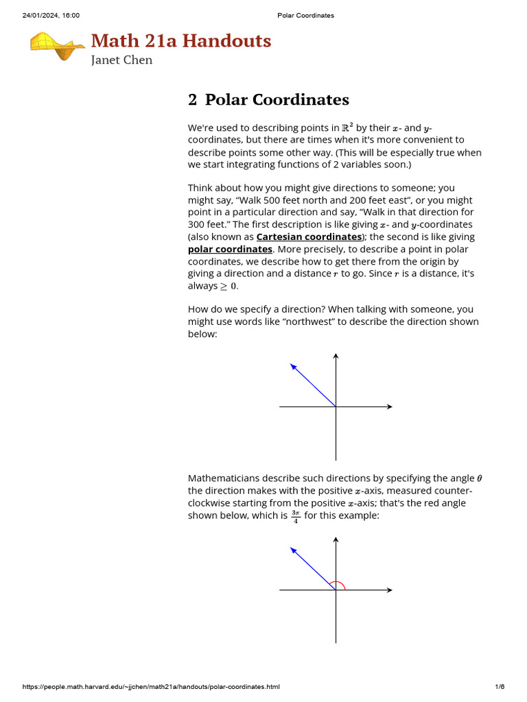 Polar Coordinates | PDF | Coordinate System | Equations