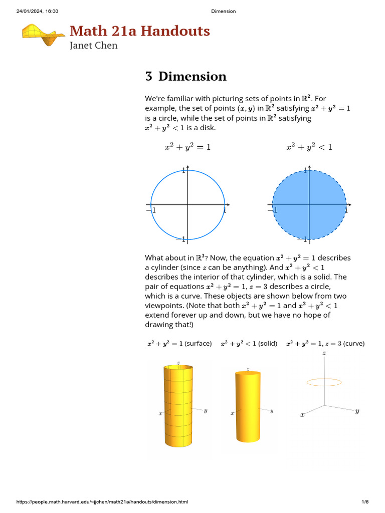 Dimension | PDF | Dimension | Equations