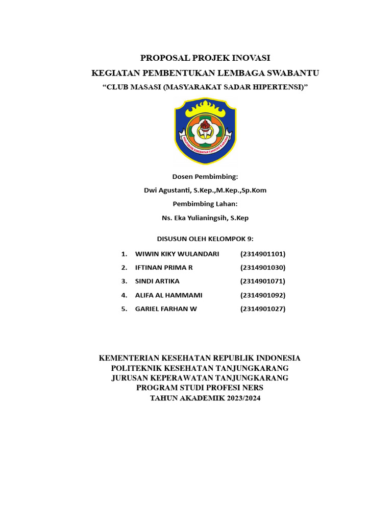 proposal-proyek-inovasi-kel.9-club-masasi | PDF