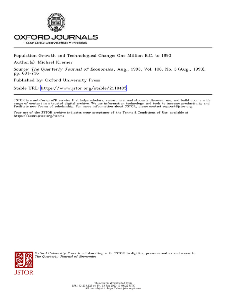 5 Population Growth and Technological Change | PDF | Economic Growth ...
