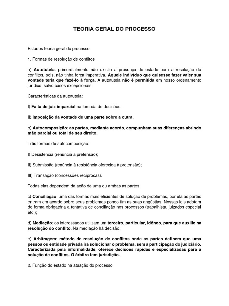 Teoria Geral Do Processo 2023 Pdf Jurisdição Ação Judicial