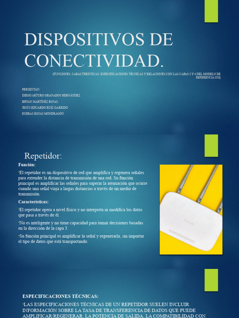 Dispositivos de Conectividad | PDF | Enrutador (Computación) | Conmutador de red