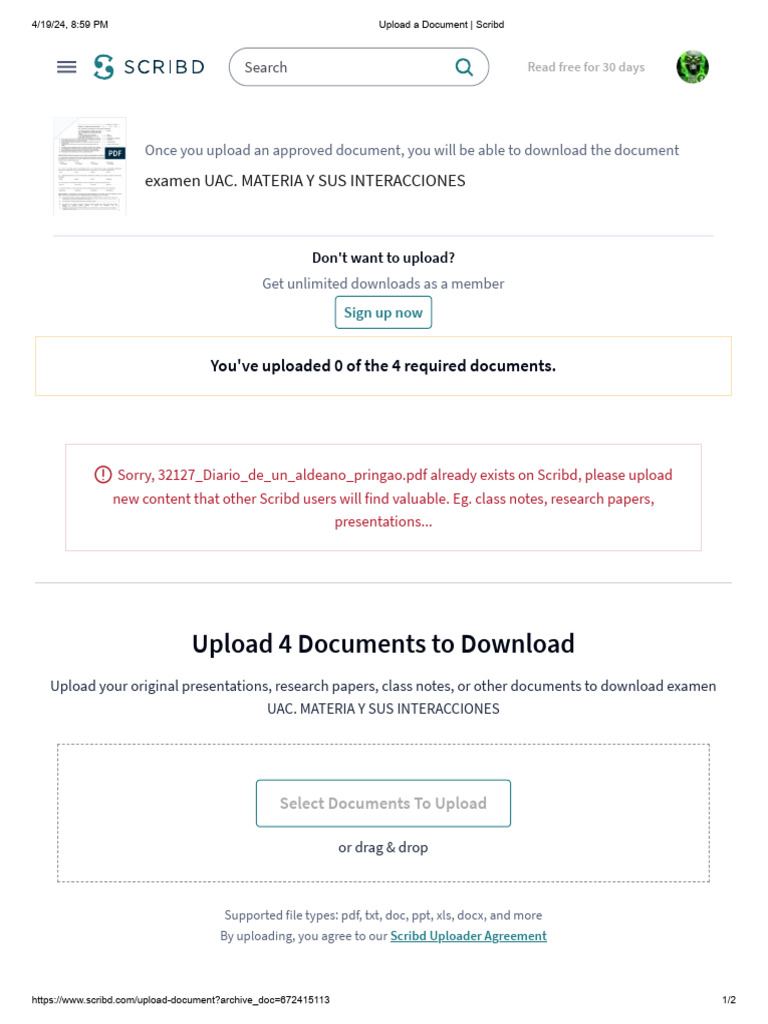 Upload A Document - Scribd | PDF | Scribd | Internet