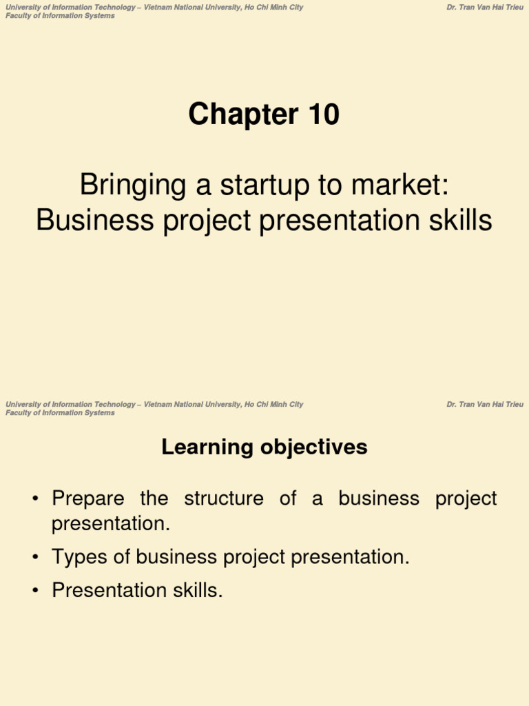 Chapter 10 Bringing A Startup To Market Business Project Presentation ...