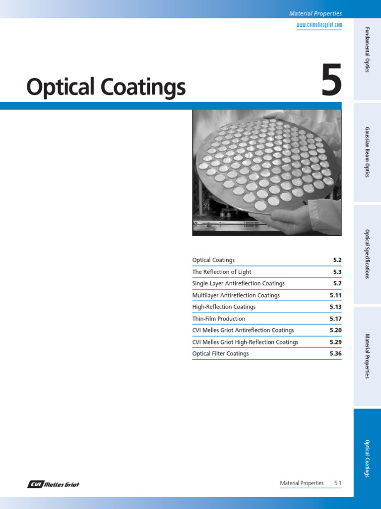 05 Optical Coatings | PDF | Optics | Reflection (Physics)