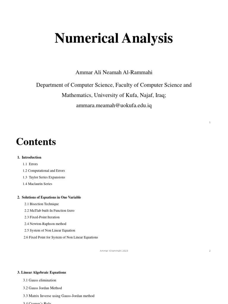 خوارزميات عددية كاملة | PDF | Numerical Analysis | Algorithms