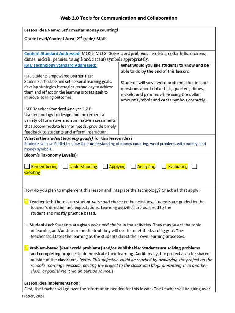 Communication and Colloboration Lesson Plan | PDF | Learning | Pedagogy