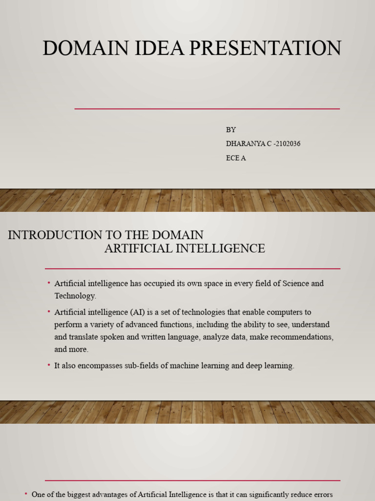 Domain Idea Ppt | PDF | Artificial Intelligence | Intelligence (AI ...