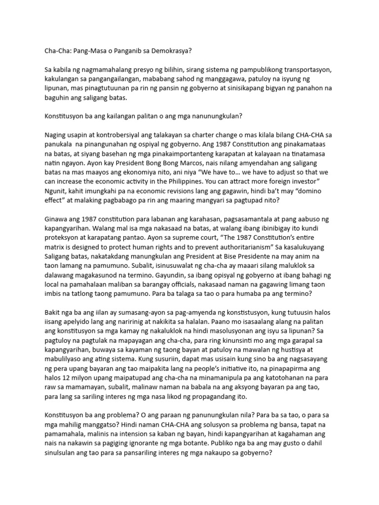 Charter Change | PDF