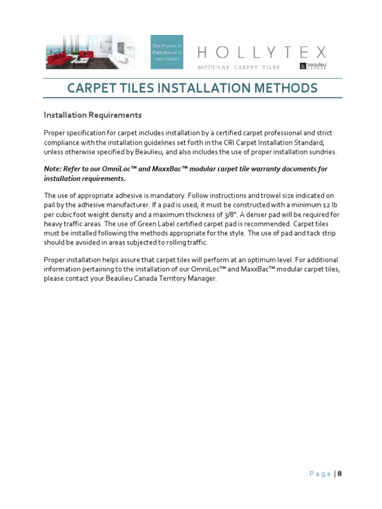 Hollytex Installation Methods | PDF | Adhesive | Concrete