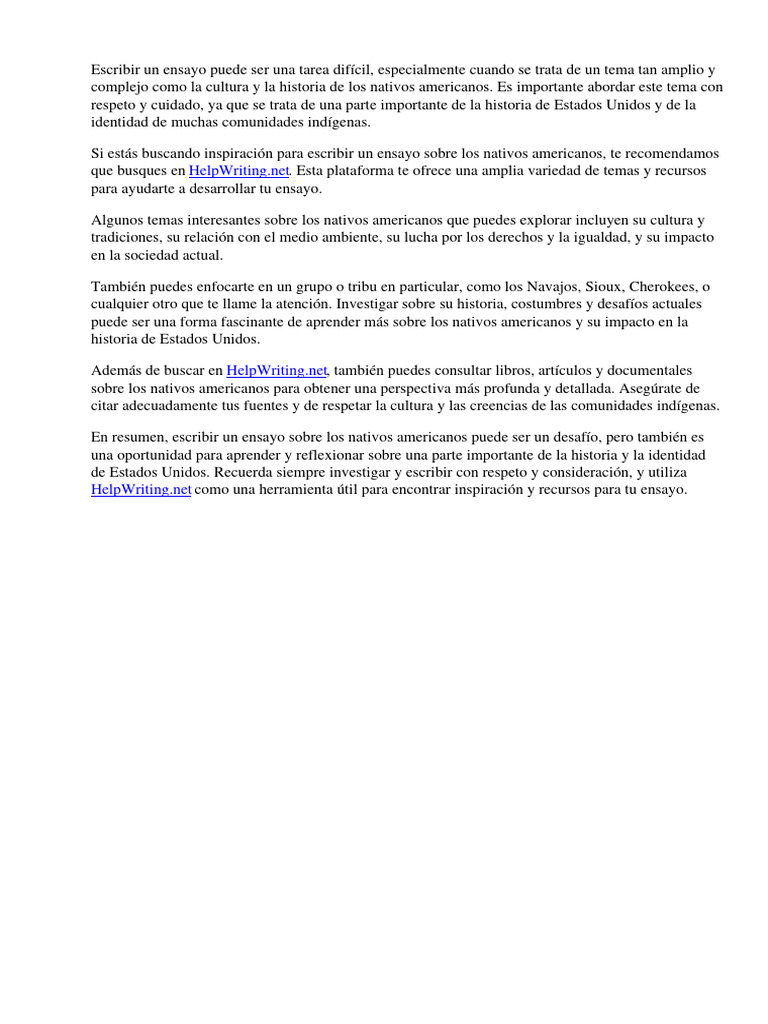Ideas para ensayos sobre nativos americanos | PDF | Ensayos
