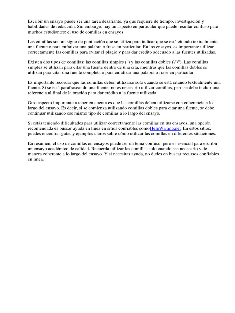 Uso de Comillas en Ensayos | PDF | Comillas | Puntuación