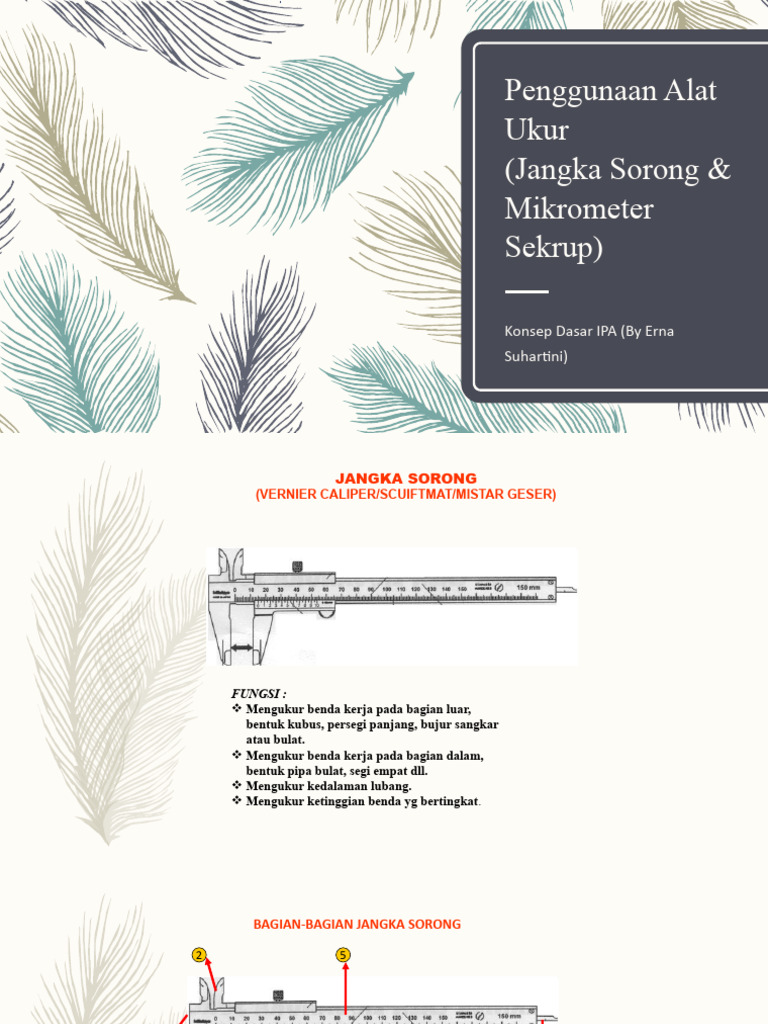 Penggunaan Alat Ukur (Jangka Sorong Dan Mikrometr Sekrup) | PDF ...