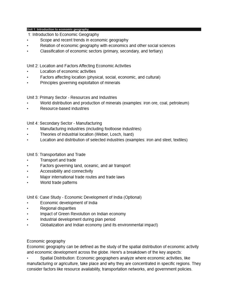 Economic Geography | PDF | Geography | Economics