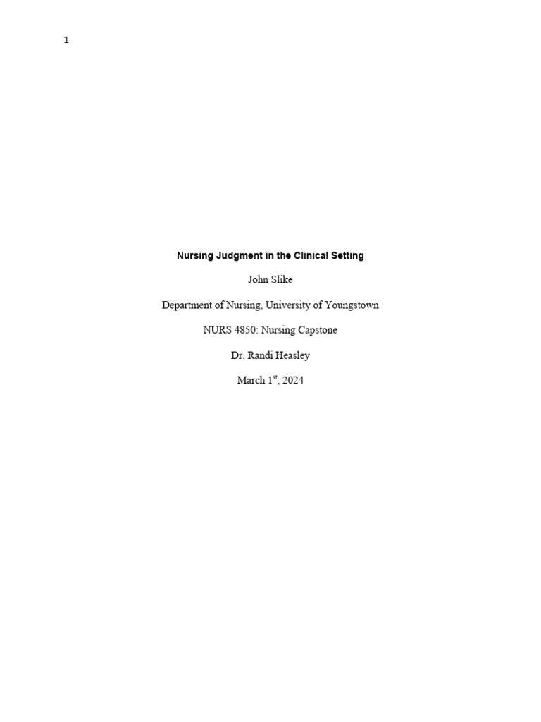 capstone paper | PDF | Nursing | Patient