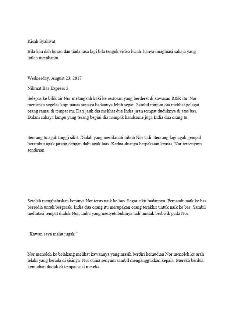 Nikmat Seks Dalam Bas Ekspress | PDF | Perjalanan | Kajian Bahasa Asing