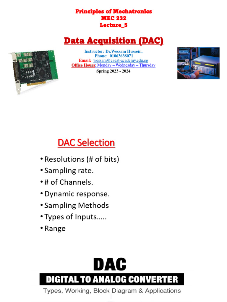 Lecture 5 DAQ | PDF | Digital To Analog Converter | Electrical Engineering