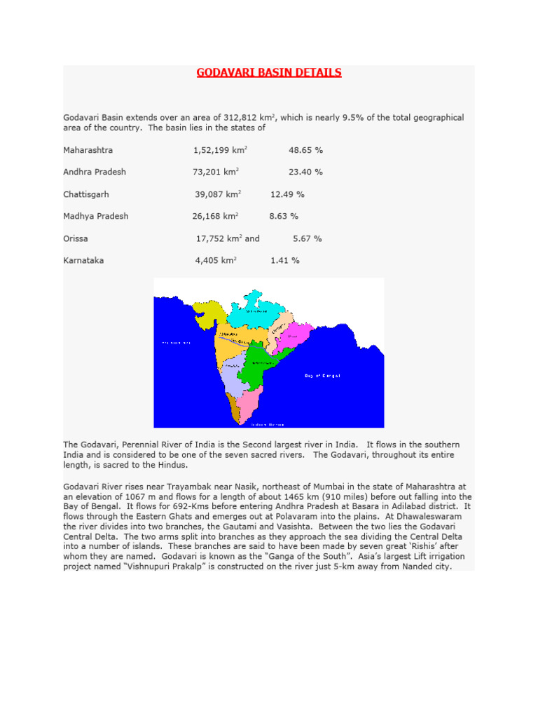 Godavari River Basin | PDF | Geomorphology | Aquatic Biomes