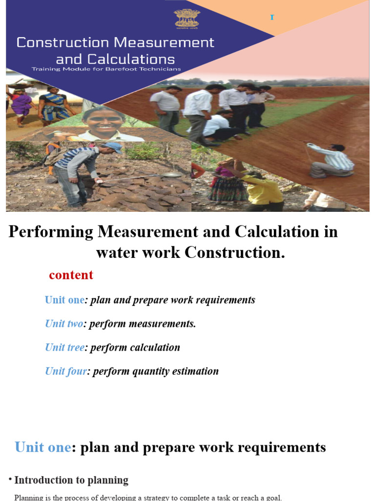 Water Work Construction Measurement Guide | PDF | Volume | Area