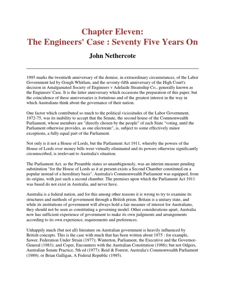 Chapter Eleven: The Engineers' Case: Seventy Five Years On: John ...