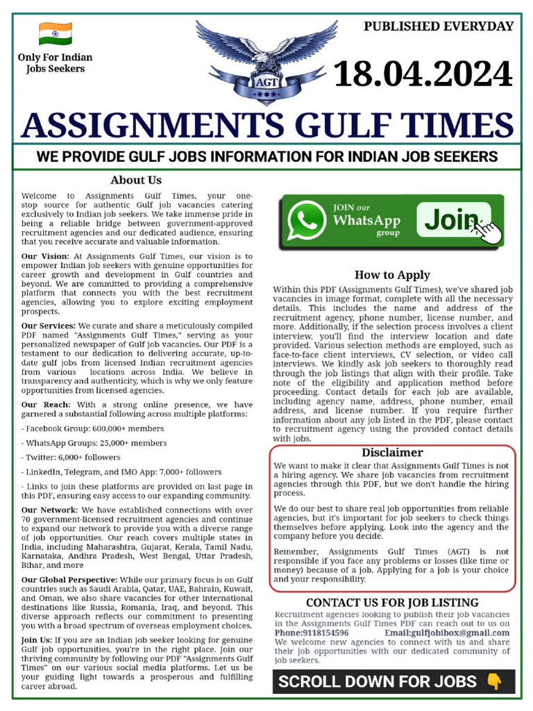 AGT - Jobs 18.04.2024 | PDF