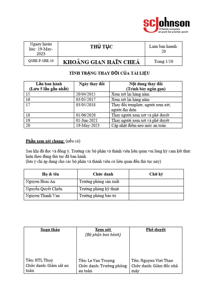 QSHE P SHE 10 Confined Space (Ver20) | PDF