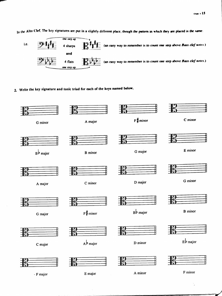 Alto Clef With Scales-4 Black Keys | PDF