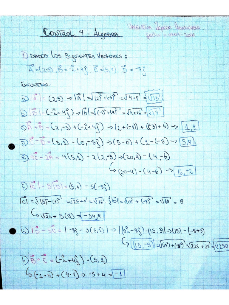 Control 4 Algebra | PDF