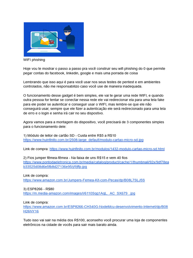 WIFI phishing | PDF | Wi-Fi | Telecomunicações