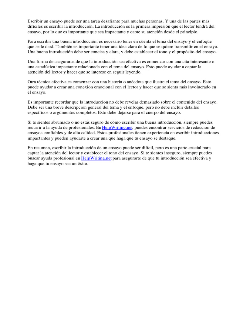 Cómo Escribir La Introducción de Un Ensayo | PDF | Ensayos | Escritura