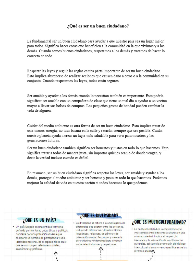 Qué Es Ser Un Buen Ciudadano Patron | Descargar gratis PDF | Ciudadanía ...