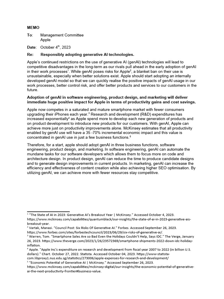 MEMO (Draft 1) | PDF | Artificial Intelligence | Intelligence (AI ...