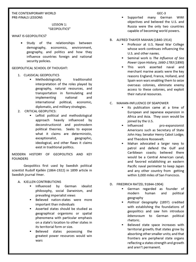 GEOPOLITICS | PDF | Geopolitics | International Relations