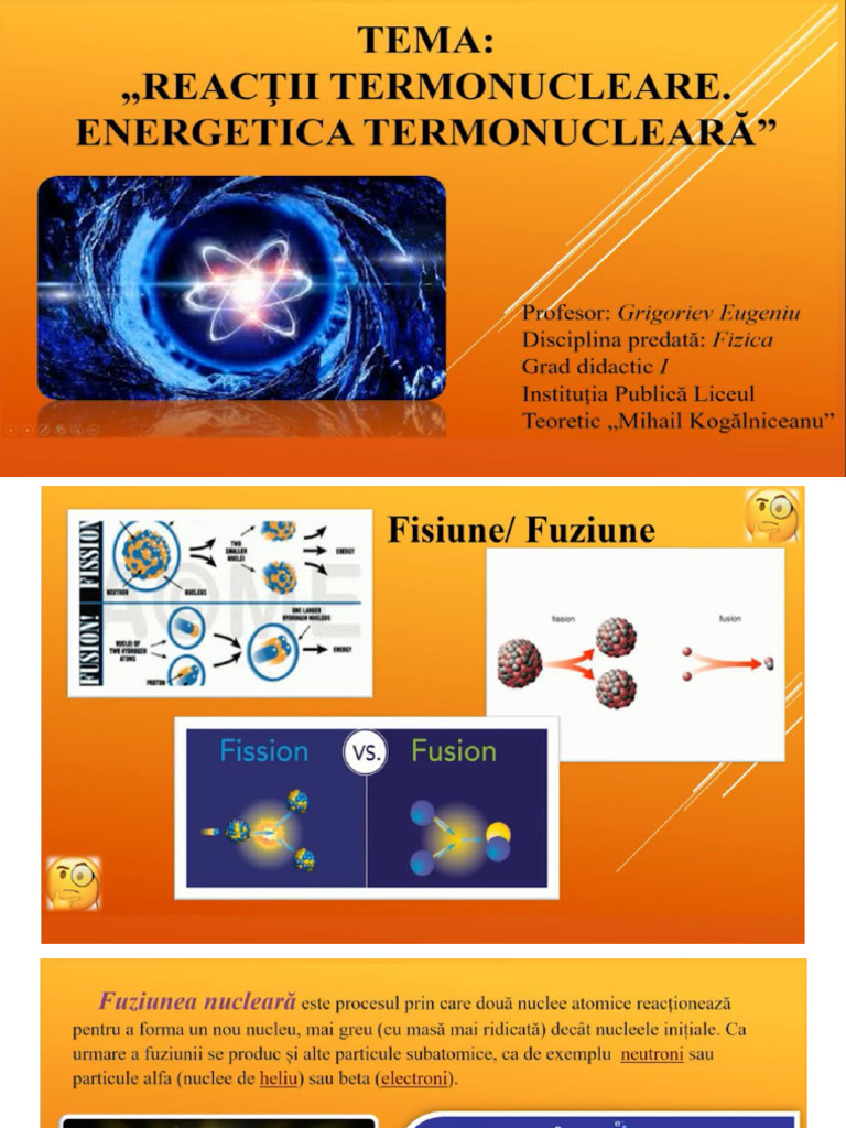 Lectia 5.reacţii Termonucleare. Energetica Termonucleară | PDF
