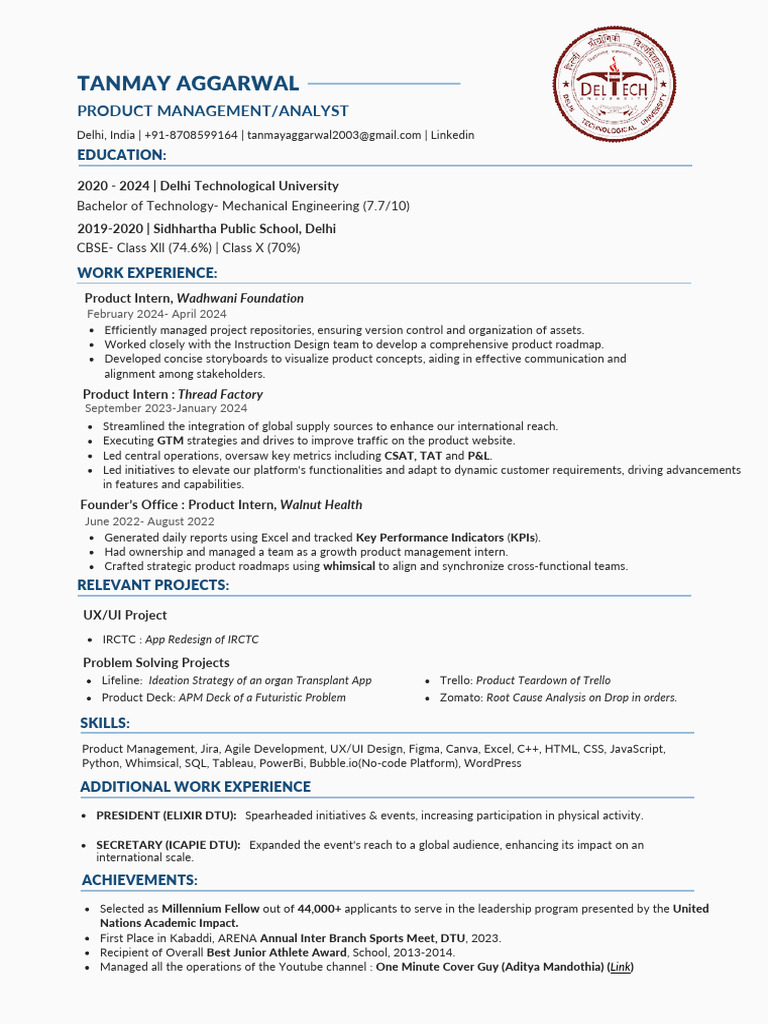 Tanmay CV | PDF | Computing | Business