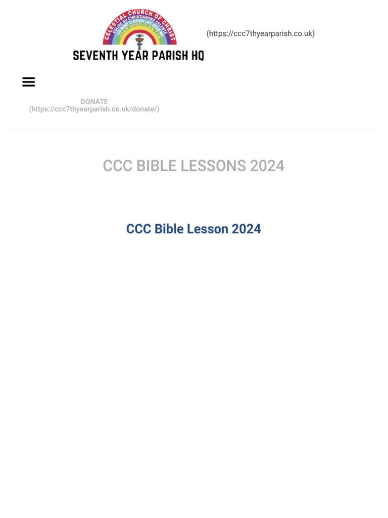 CCC Bible Lesson 2024 - Celestial Church of Christ 7th Year Pari | PDF