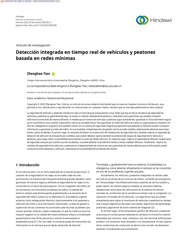 Embedded Real Time Detection Of Vehicles And Pedestrians En Es Pdf