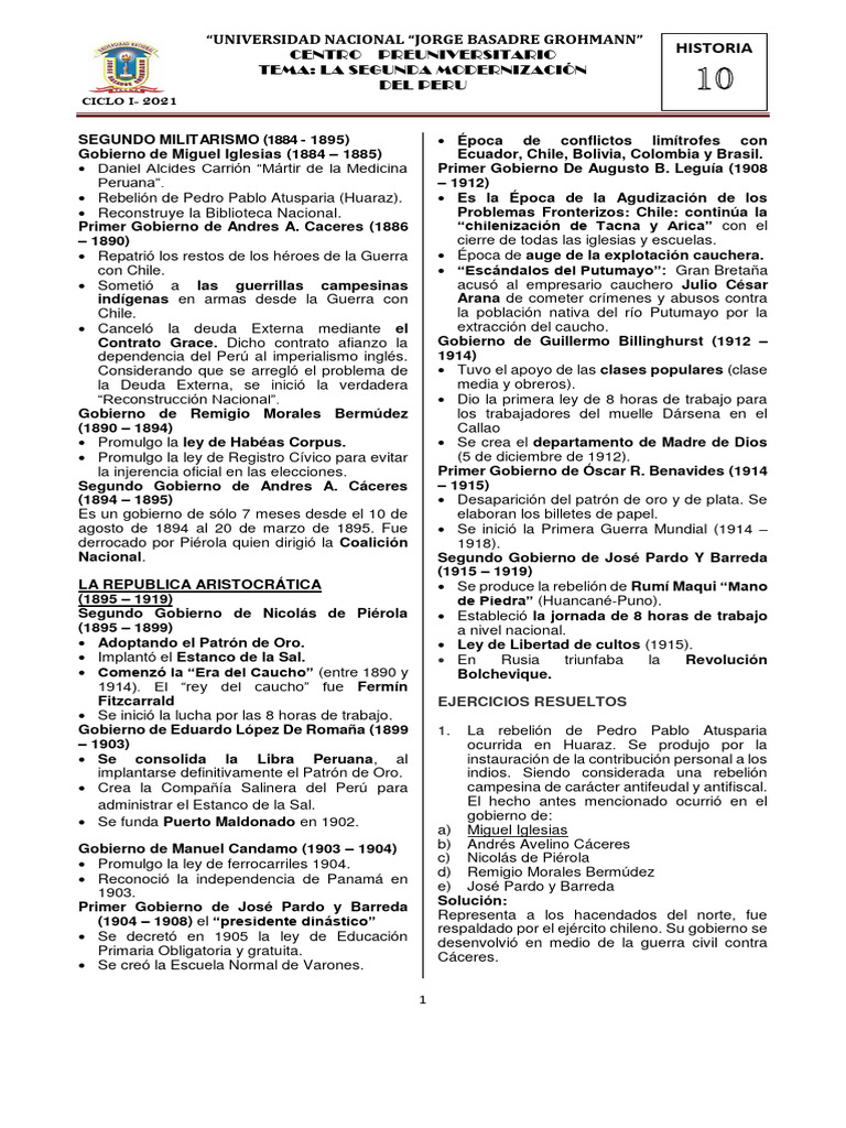 Pract. 10 - Historia | PDF | Perú | América del Sur