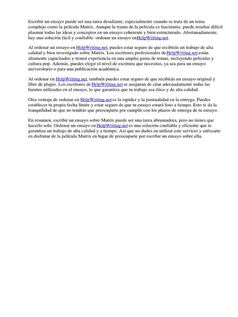 Cómo Escribir Un Ensayo Sobre Matrix | PDF | Scribd | Electronic Publishing
