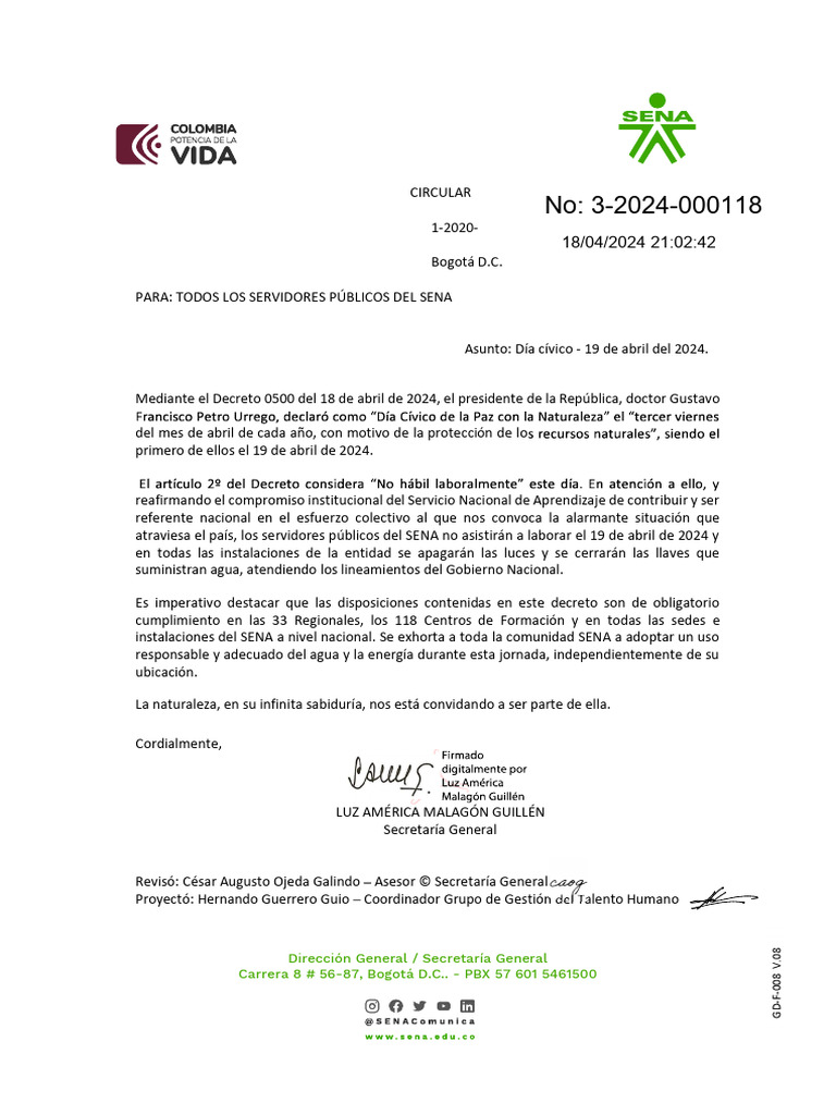 Circular Dia Civico | PDF