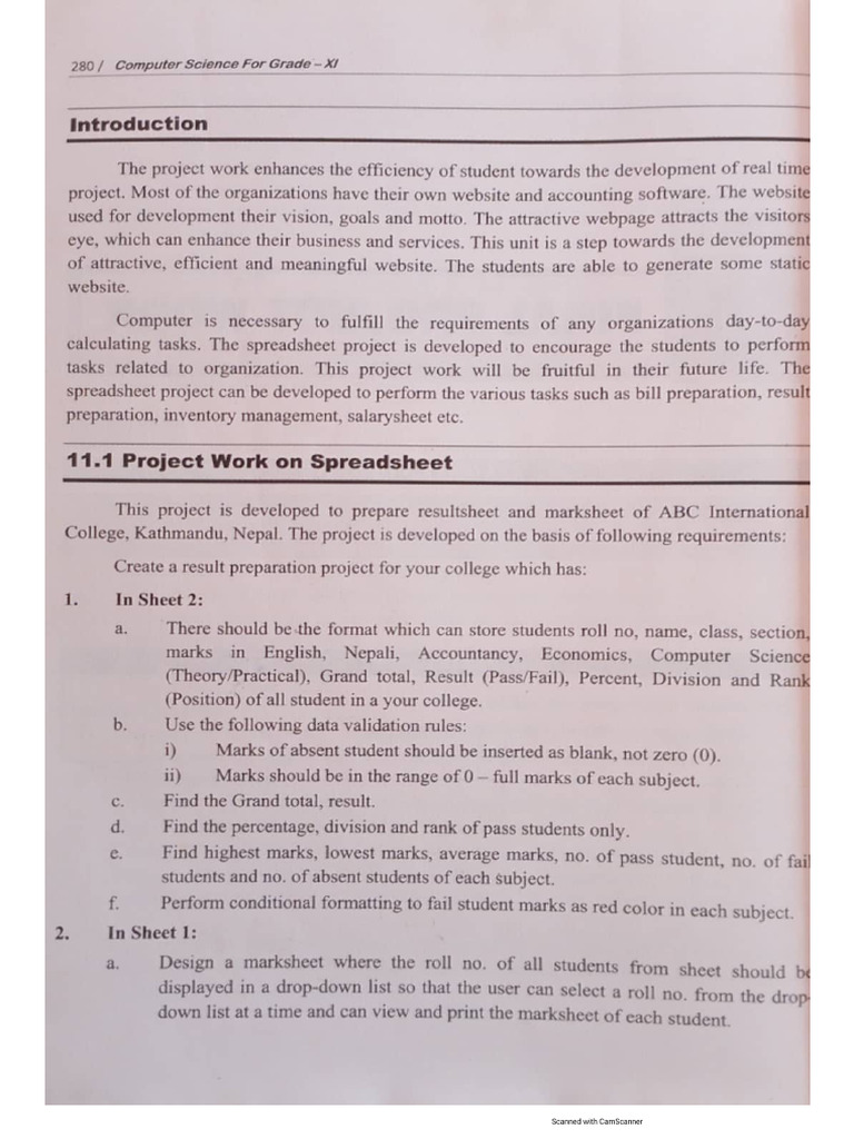 Project Work XI Computer | PDF